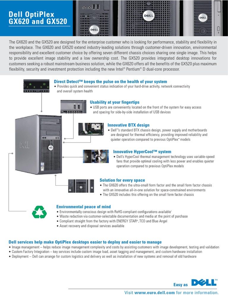 Dell Optiplex Gx620 - gx520 Datasheet | PDF | Office Equipment ...
