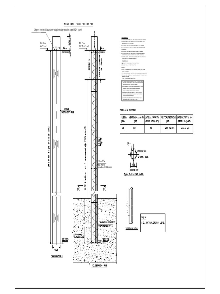600mm Dia Test Pile | Deep Foundation | Concrete