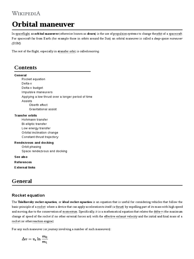 Orbital Maneuver | PDF | Orbital Maneuver | Rocket
