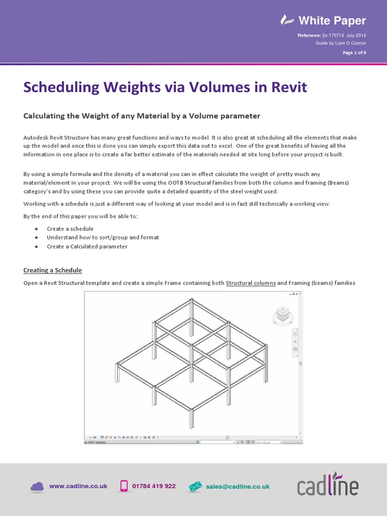 Revit Material Weight Scheduling Guide | PDF | Autodesk Revit | Formula