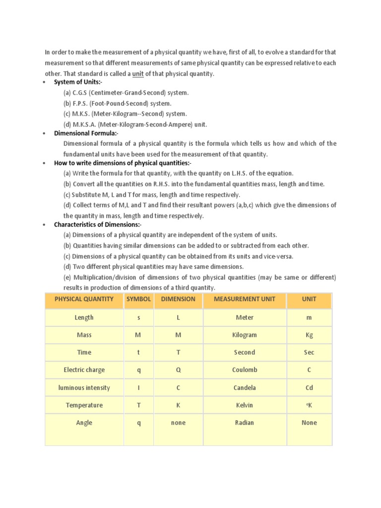 Understanding Physical Quantities and Units | PDF | Kilogram | Volt