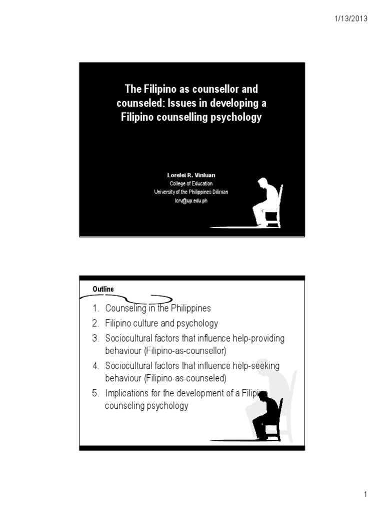 The Filipino As Counselor and Counseled | PDF | Psychotherapy ...