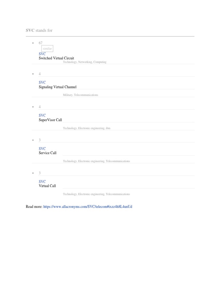 SVC Stands For: Switched Virtual Circuit | PDF