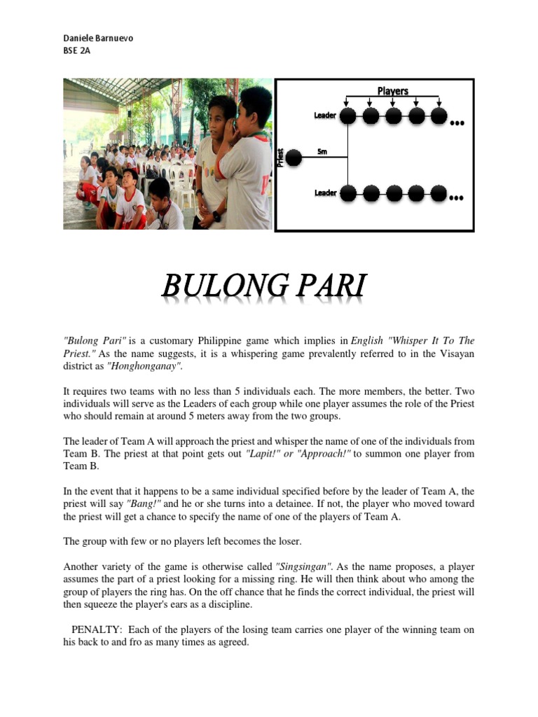Bulong Pari: Game Rules and Mechanics | PDF