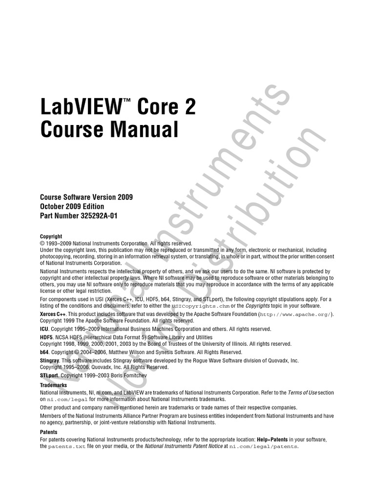 Labview Core 2 Course Manual: Instruments Not For Distribution | PDF ...