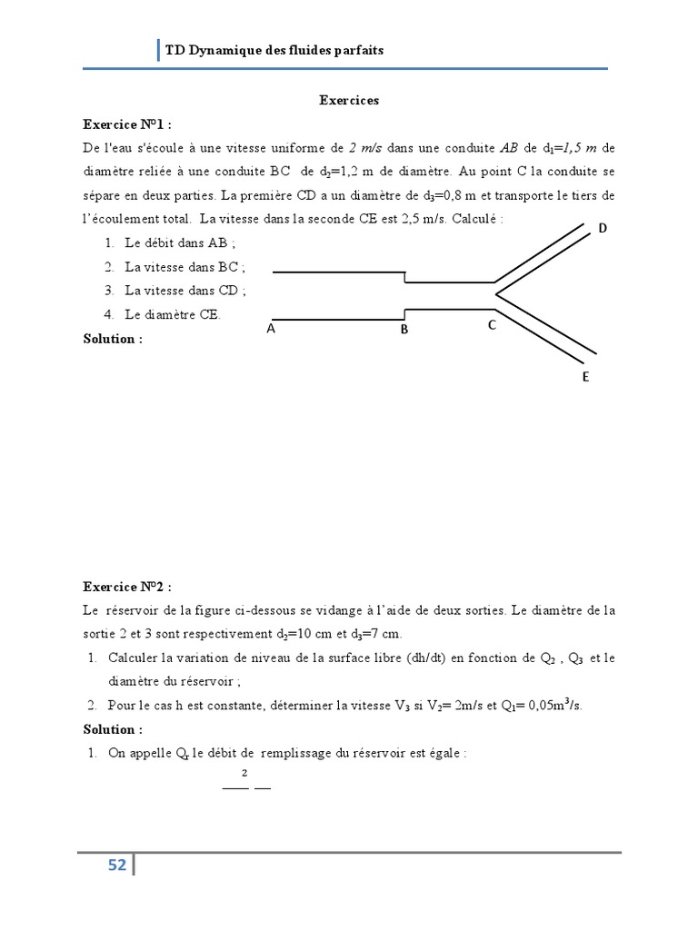 TD Fluideparfait | PDF | Pression | Dynamique des fluides