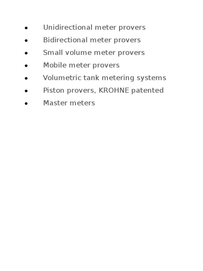 Unidirectional Meter Provers | PDF