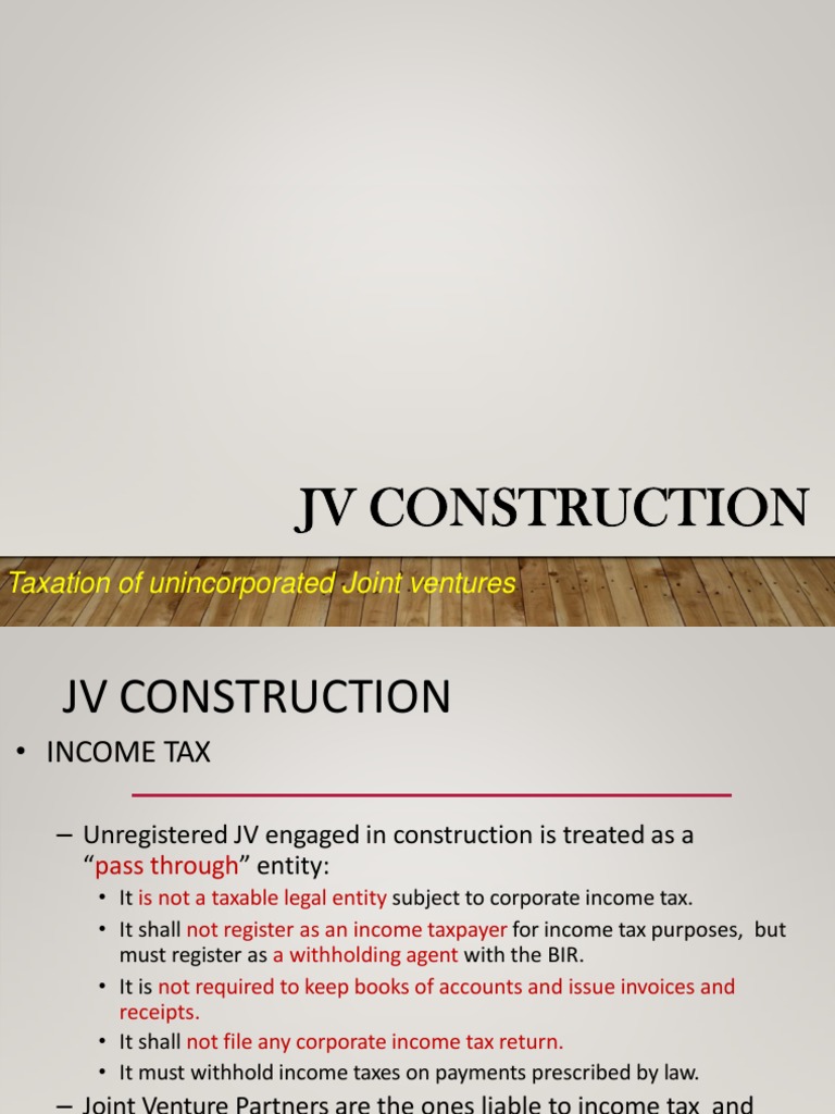 Joint Venture-Taxability | PDF | Joint Venture | Income Tax