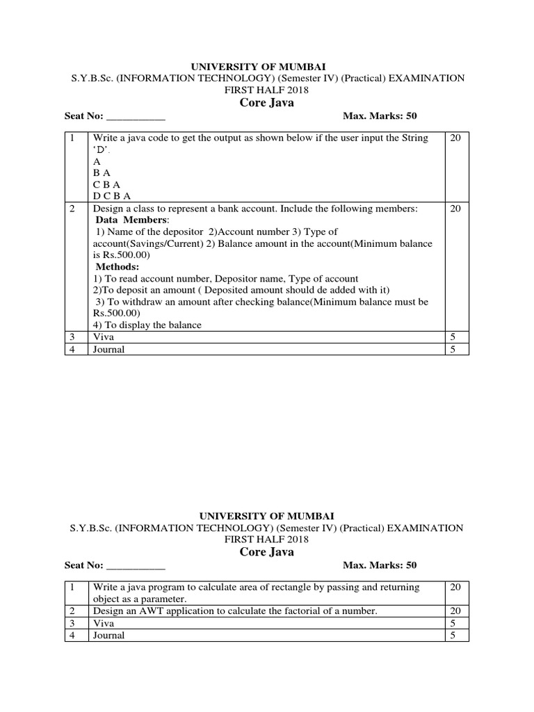 Core Java Practicals Sybscit Pdf Class Computer Programming Method Computer Programming 6681