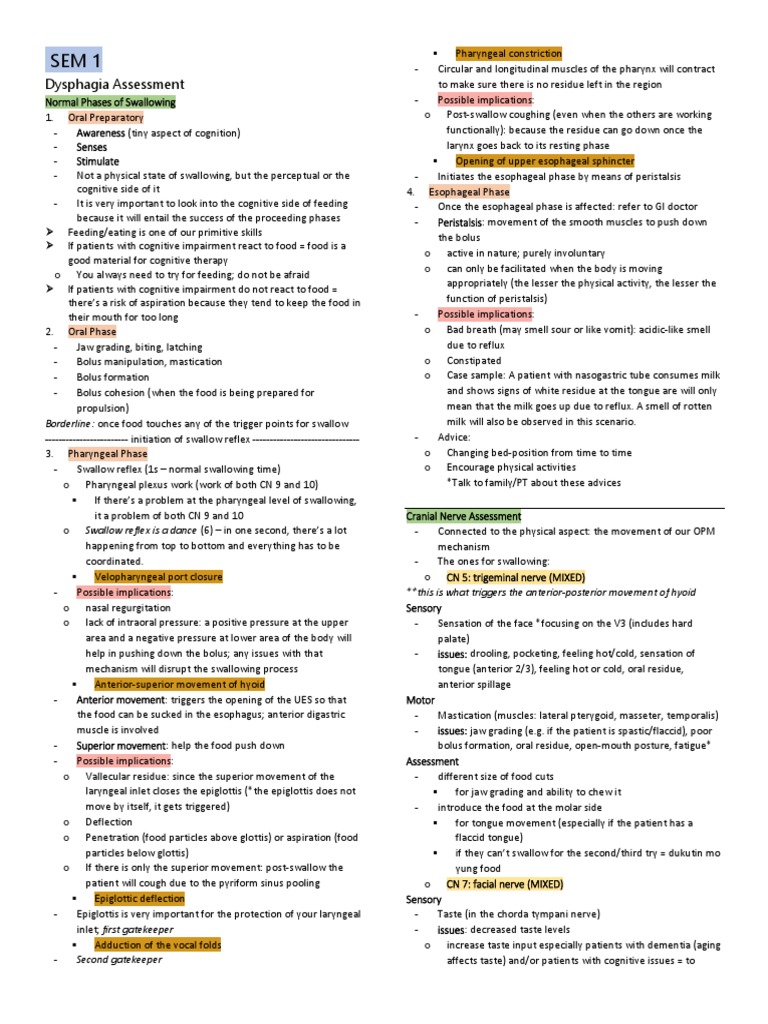 Dysphagia Assessment Guide | PDF | Human Anatomy | Human Head And Neck
