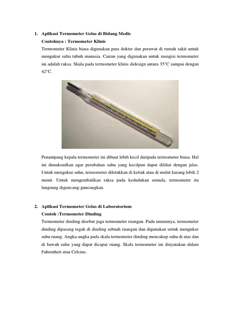 Aplikasi Termometer Gelas | PDF