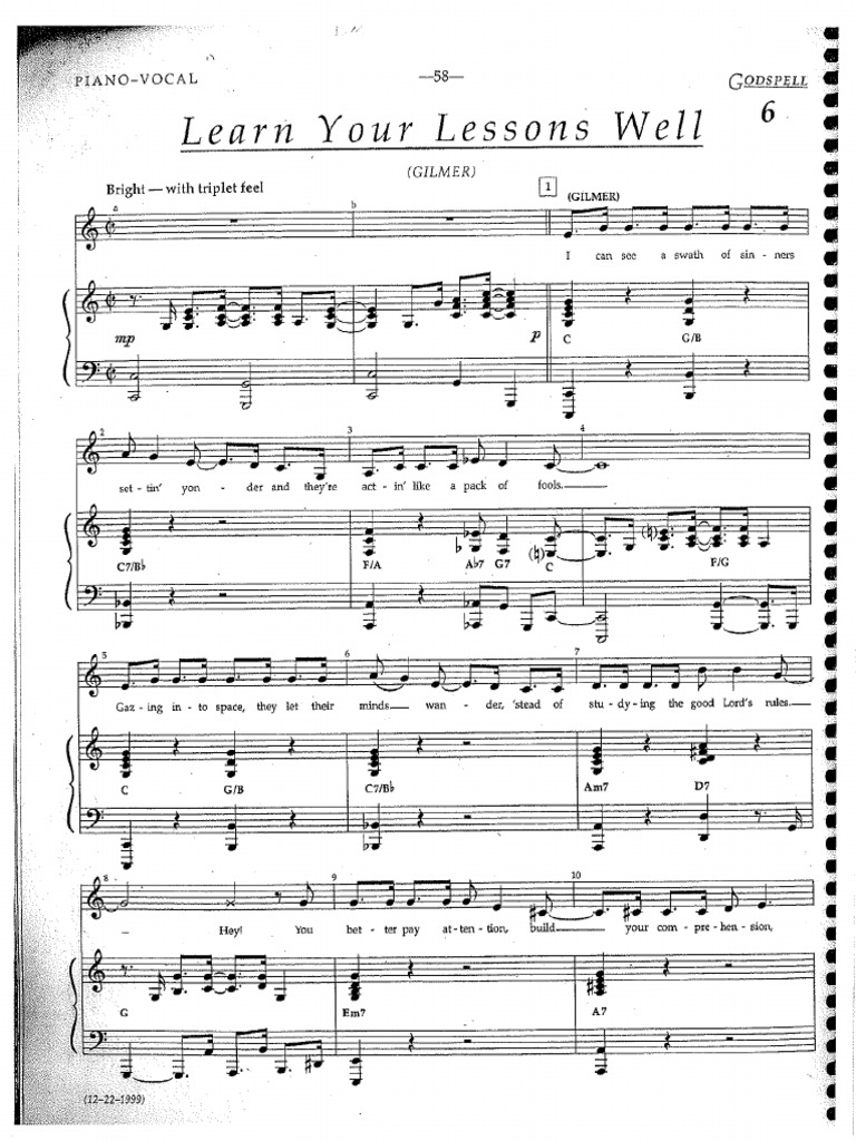 Learn Your Lessons Well | PDF