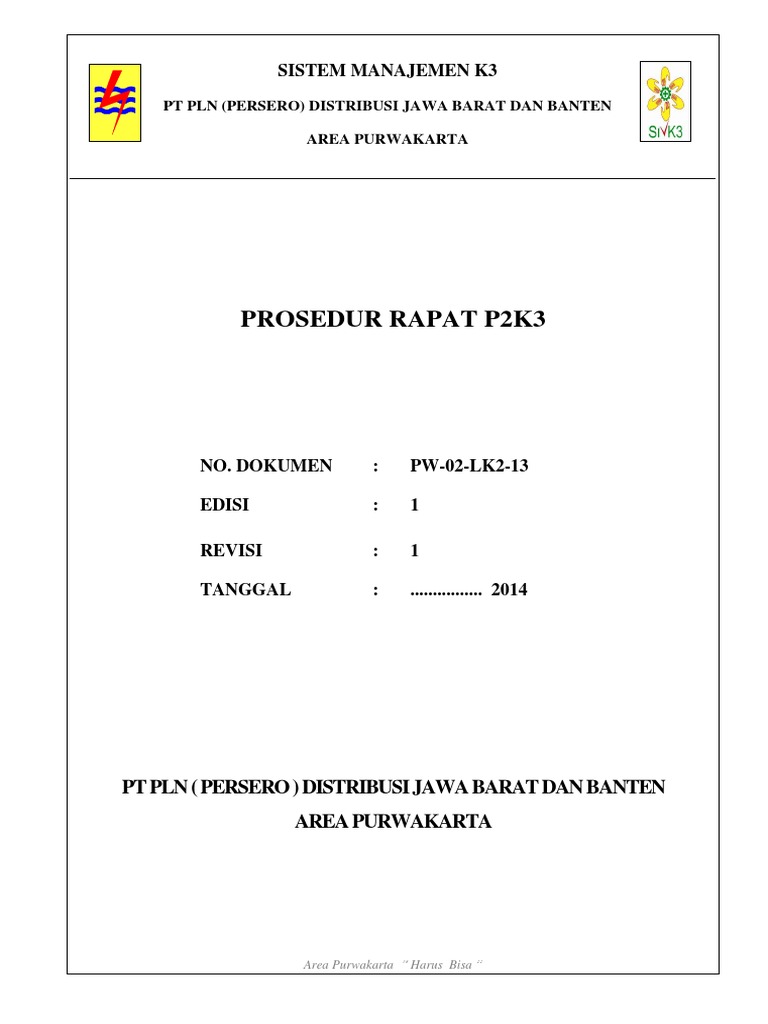 02.13. Prosedur Rapat P2K3 | PDF