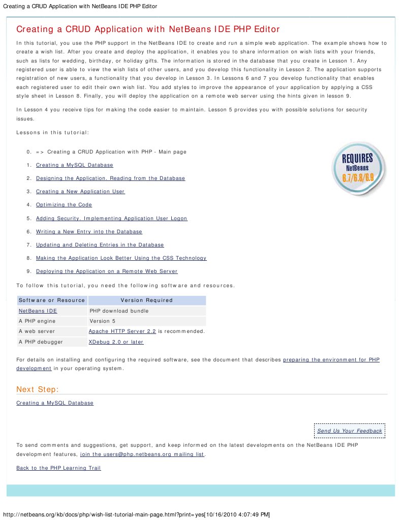 Creating A CRUD Application With NetBeans IDE PHP Editor | PDF | Net ...