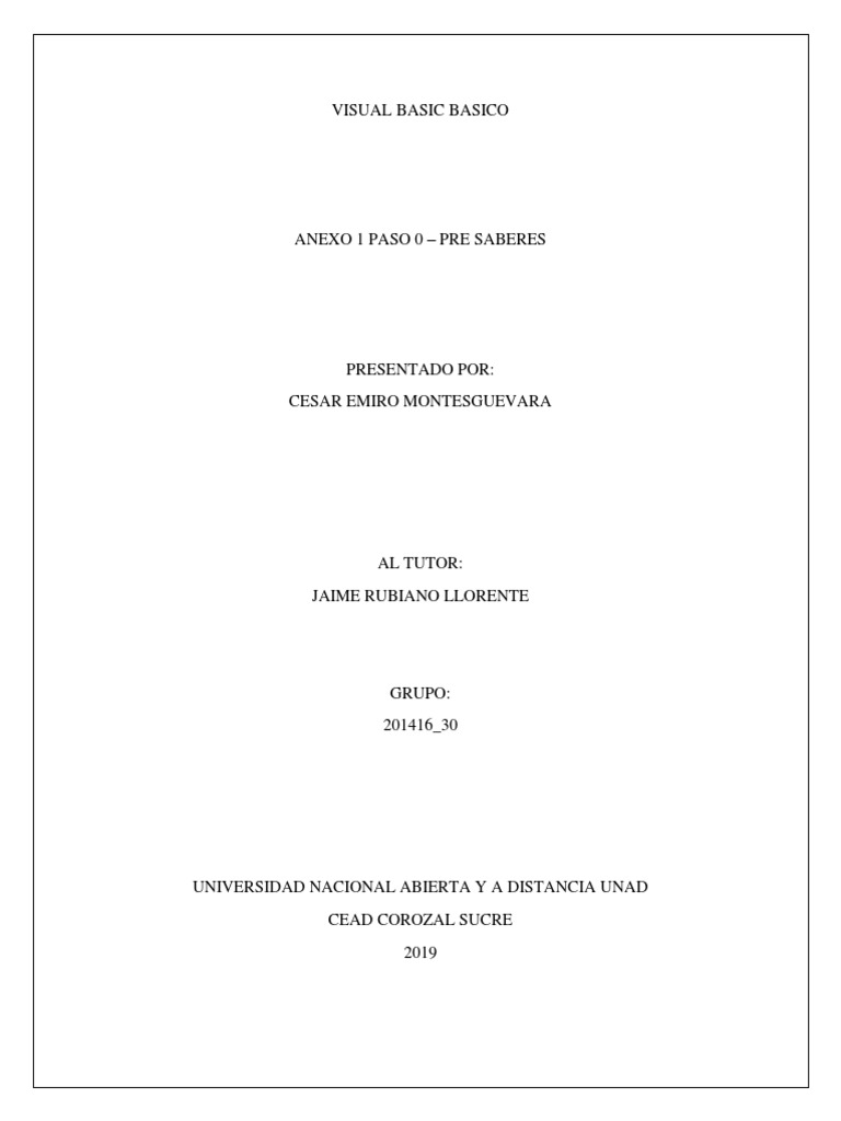 Visual Basic Basico | PDF | Objeto (informática) | Programa de computadora