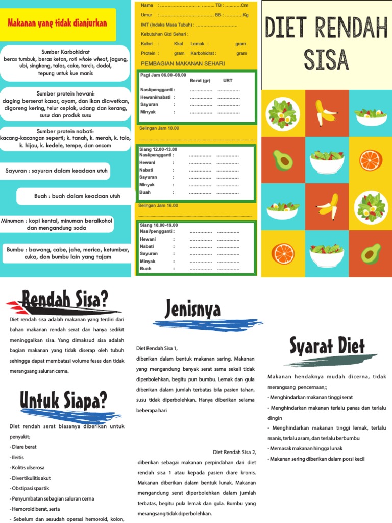 Diet Rendah Sisa: Panduan & Aturan | PDF