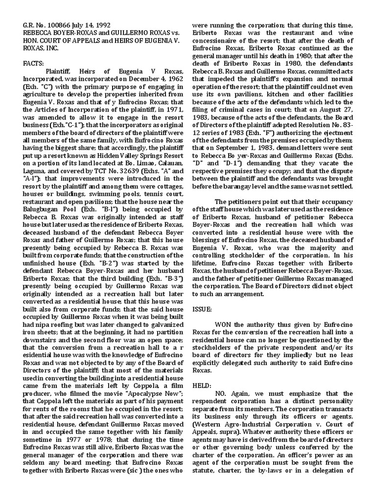 Boyer VS Ca | PDF | Corporations | Board Of Directors