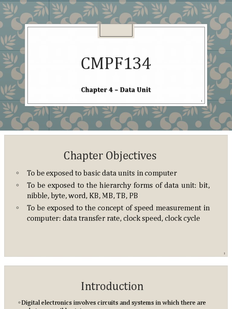 Chapter 4 - Data Unit | PDF | Bit | Hertz