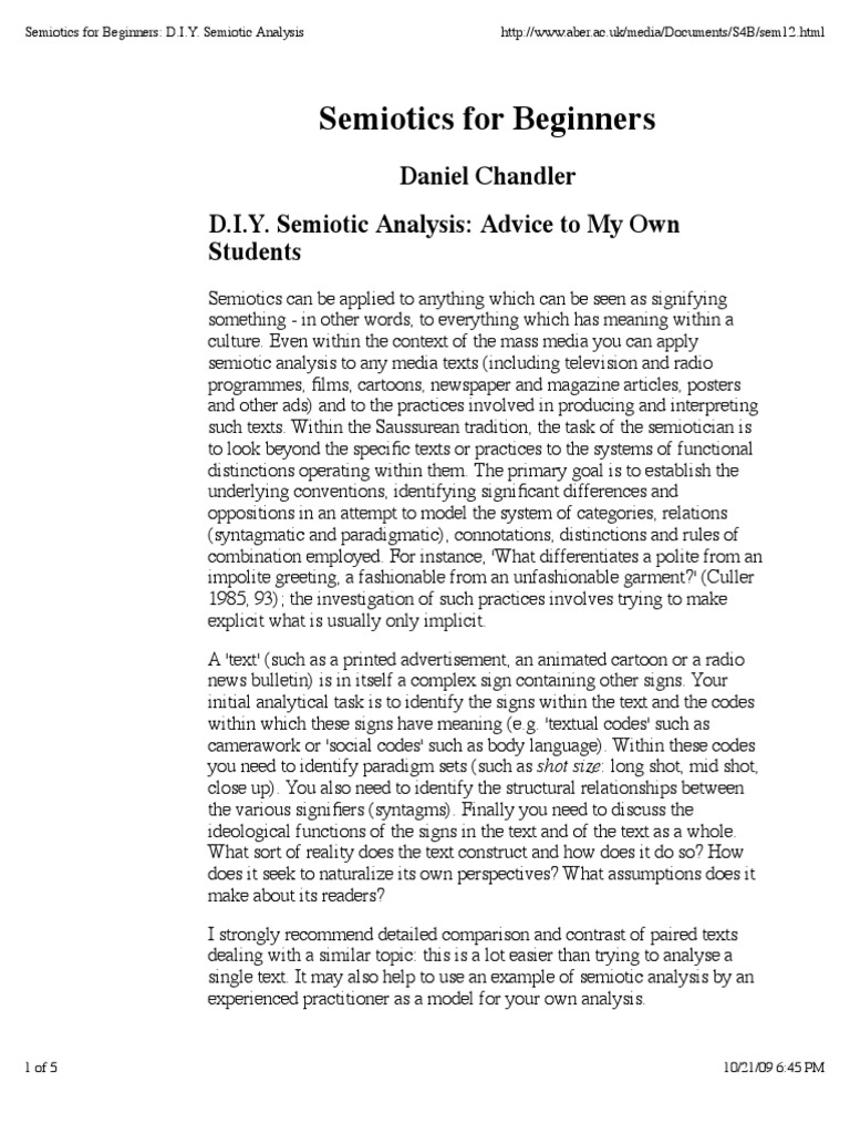 Semiotics+for+Beginners +D.I.Y.+Semiotic+Analysis | PDF | Semiotics | Genre