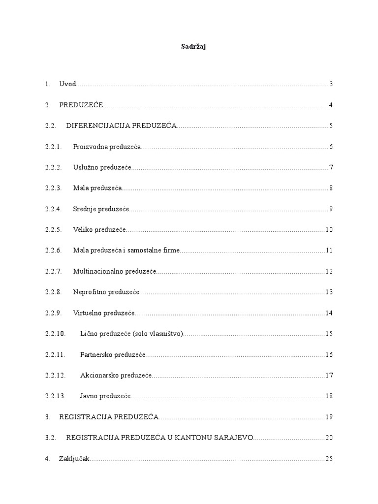 Registracija Preduzeca | PDF