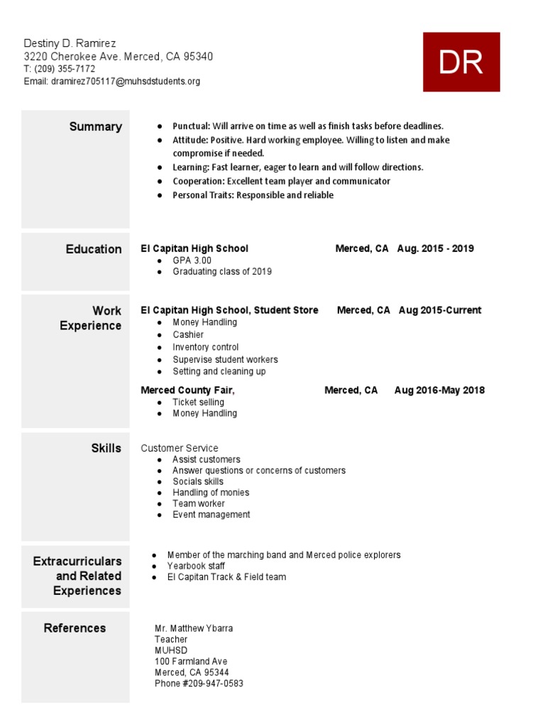 Resume - Destiny Ramirez | PDF