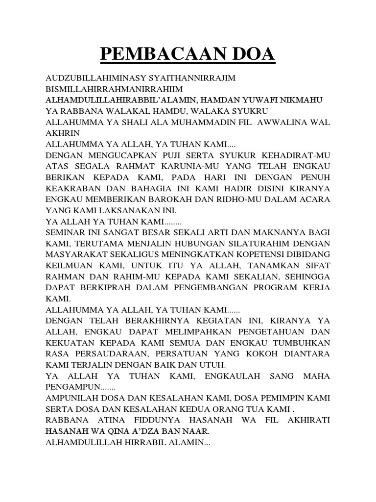 Pembacaan Doa | PDF
