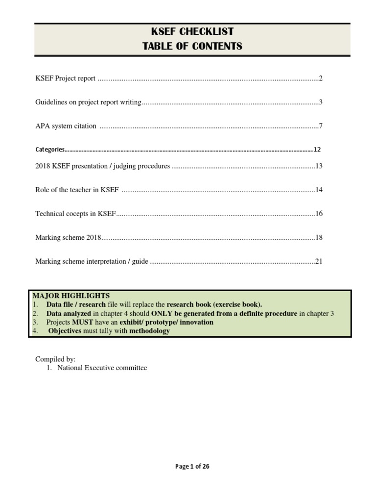 KSEF Project Report Guidelines | PDF | Citation | Data Analysis