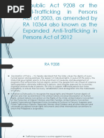RA 9208 Vs RA 10364 (Anti Trafficking of Persons) | PDF | Sexual ...
