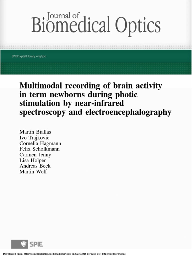 Biomedical Optics | PDF | Electroencephalography | Infrared