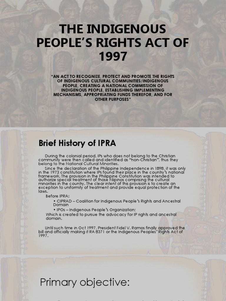 The Indigenous Peoples Rights Act of 1997 Group 3 | PDF | Traditional ...
