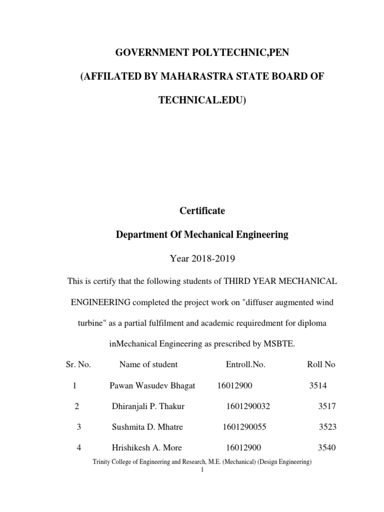 Government Polytechnic, Pen (Affilated by Maharastra State Board of ...