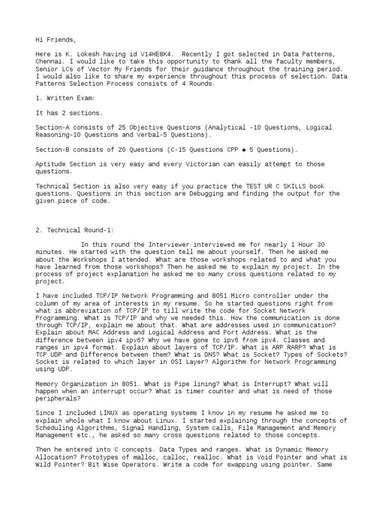 Data Patterns Interview Questions Download Free Pdf Pointer Computer Programming Network