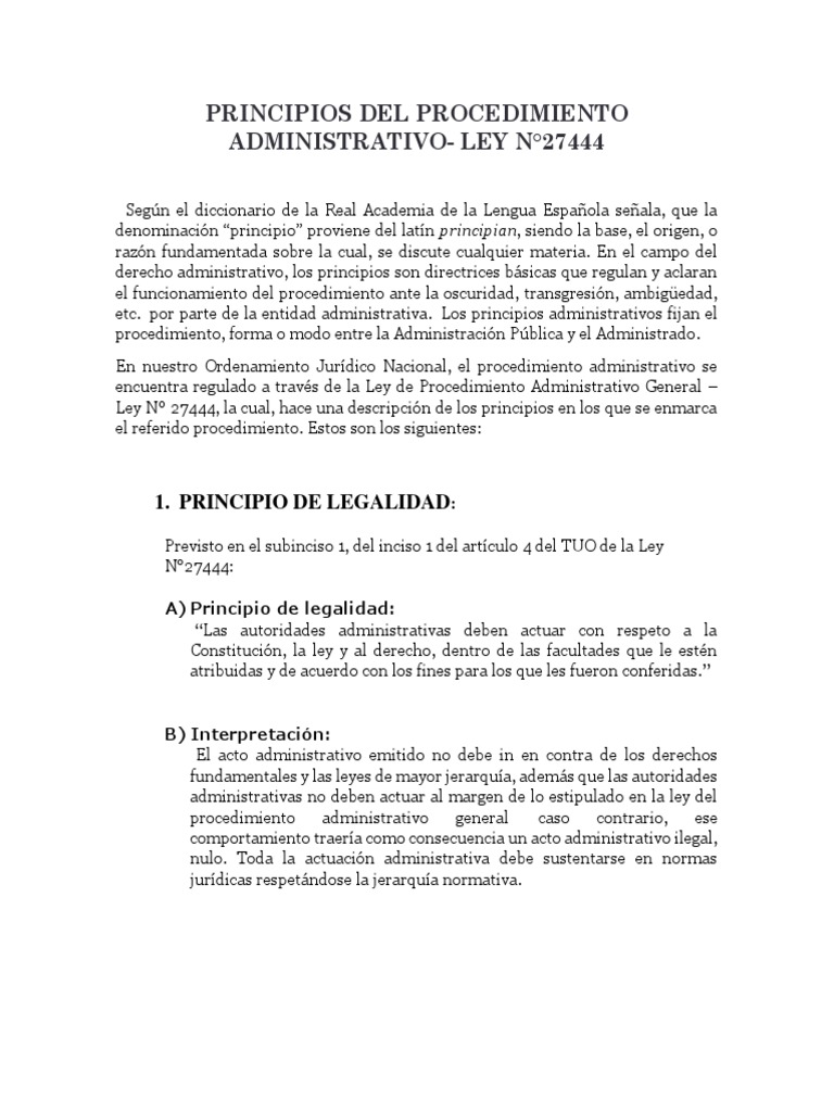 Principios Del Procedimiento Administrativo | PDF | Ley procesal | Verdad
