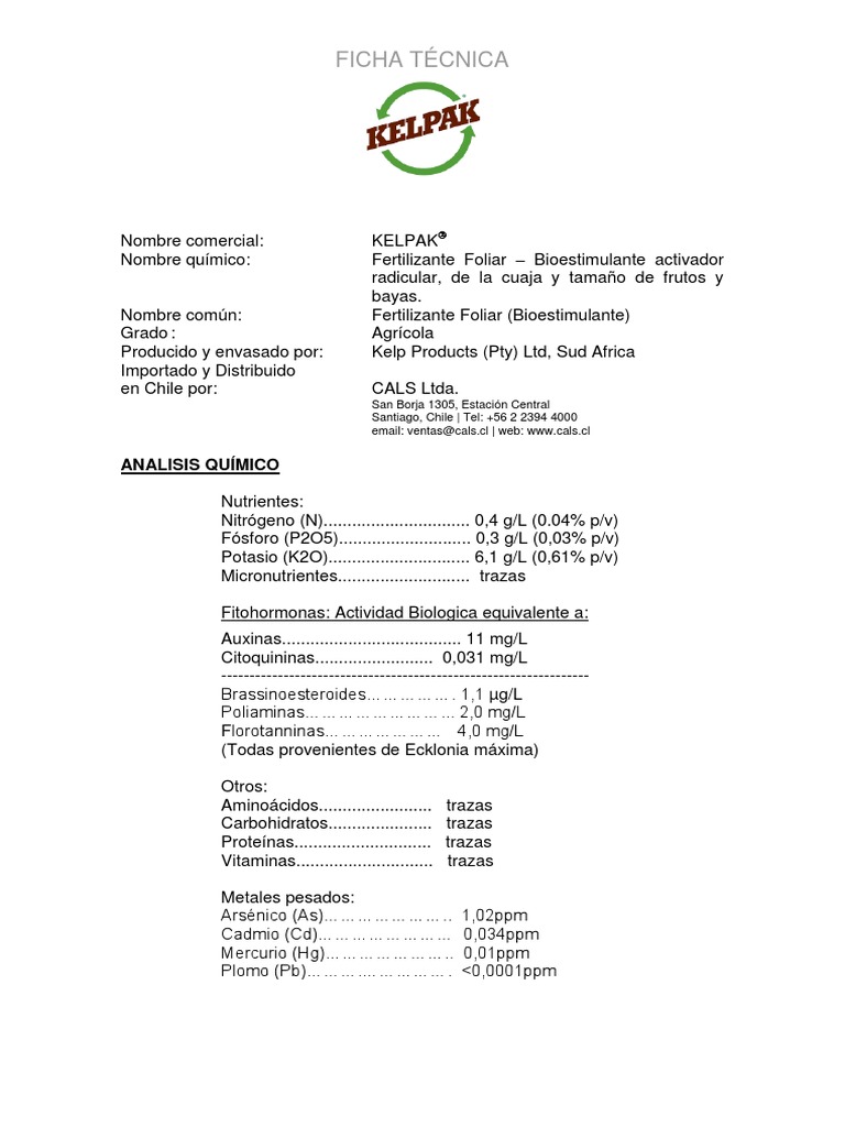 Kelpak PDF | PDF | Plantas | Horticultura y jardinería