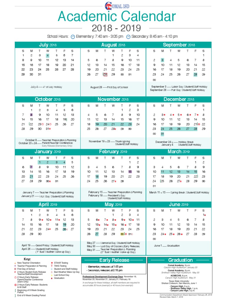Academic Calendar: July August September | PDF | Schools | Observances