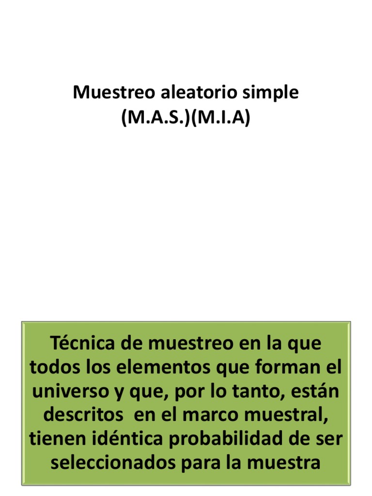 Muestreo Aleatorio Simple M | PDF | Muestreo (Estadísticas) | Probabilidad