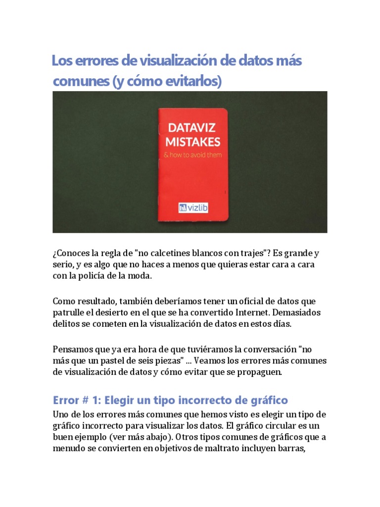 Los Errores de Visualización de Datos Más Comunes | PDF | Información ...