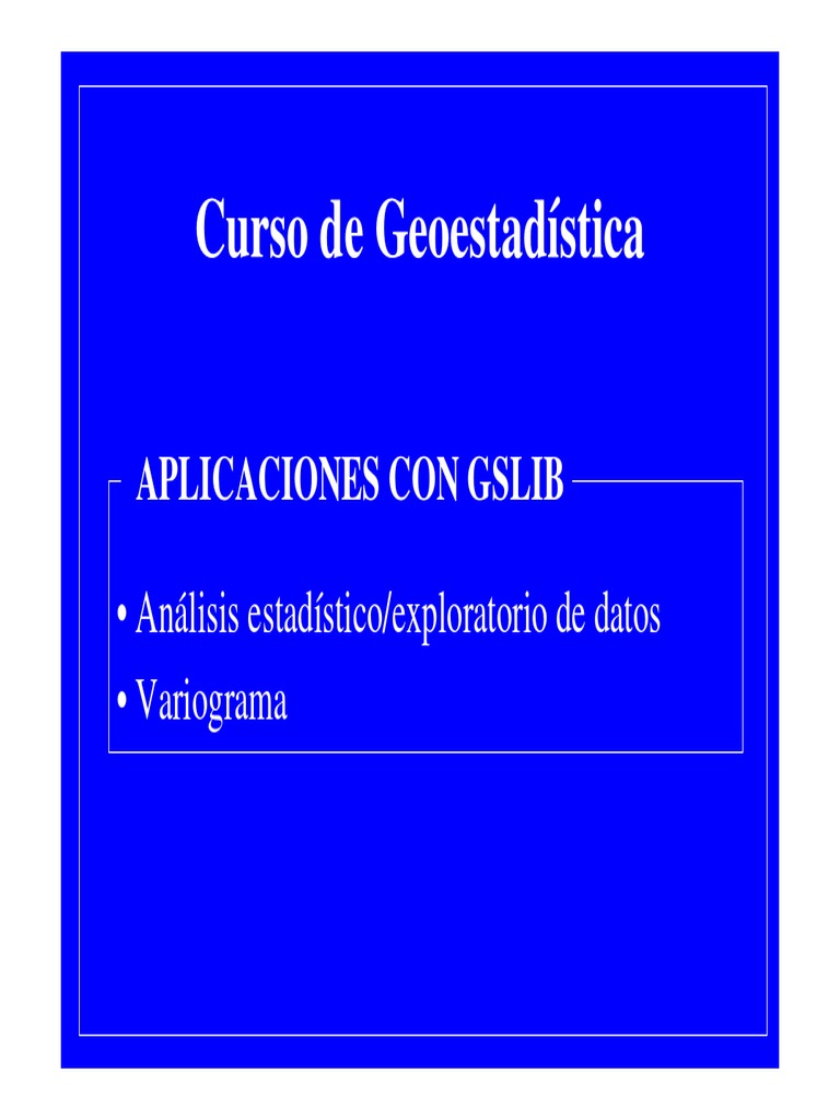 Gslib PDF | PDF | Simulación | Análisis de los datos