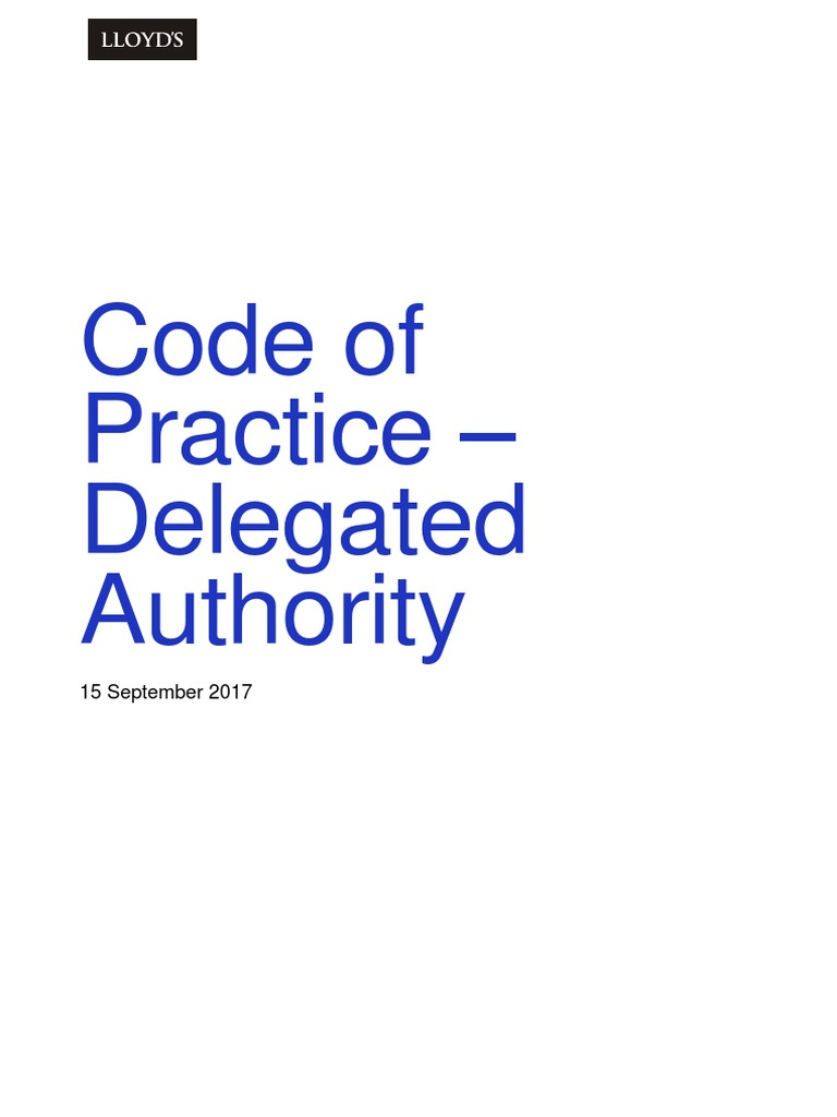 Code of Practice Delegated Underwriting | PDF | Insurance | Underwriting