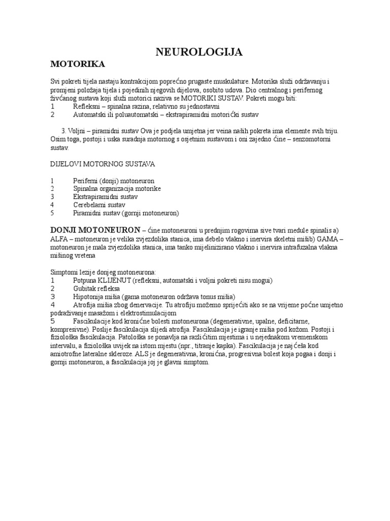 Neurologija - Skripta (HR) | PDF