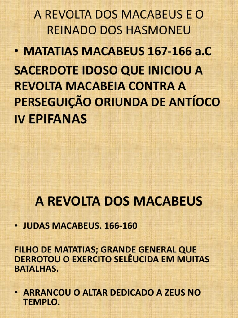 A Revolta Dos Macabeus e o Reinado Dos | PDF