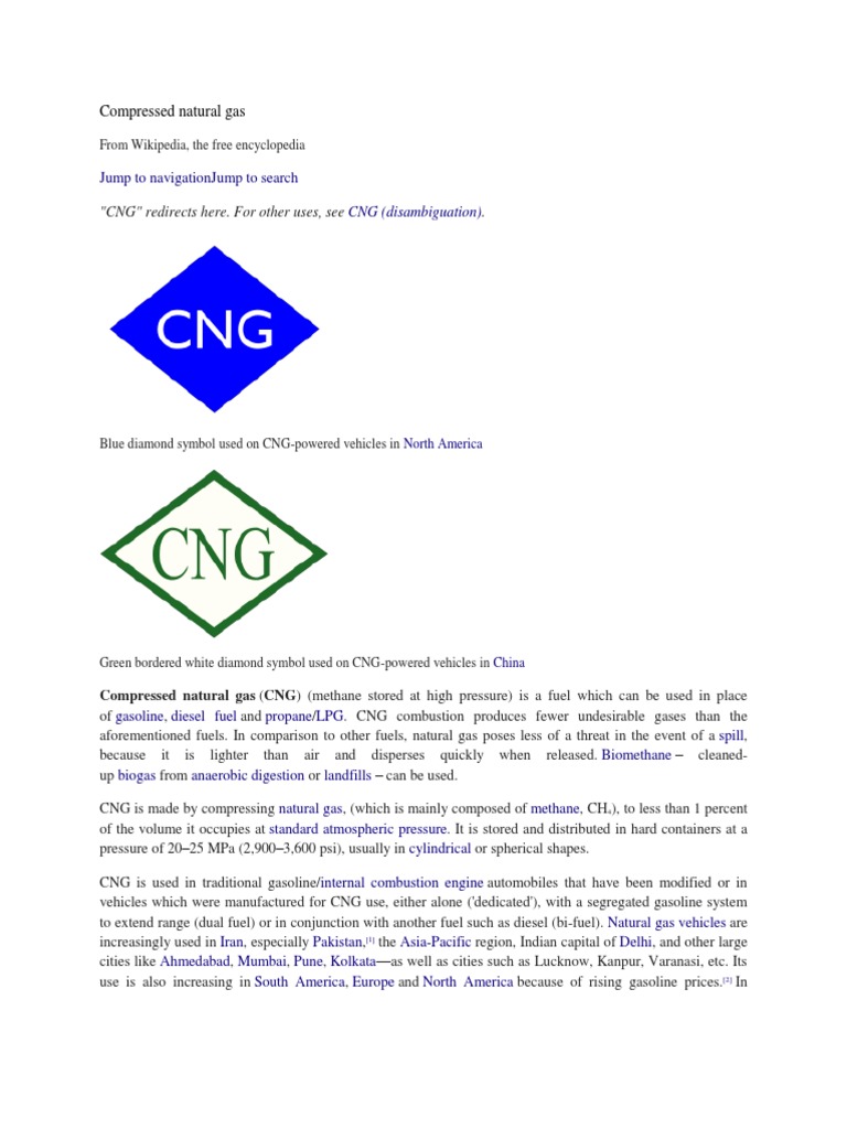 Overview of Compressed Natural Gas (CNG) | PDF | Natural Gas ...