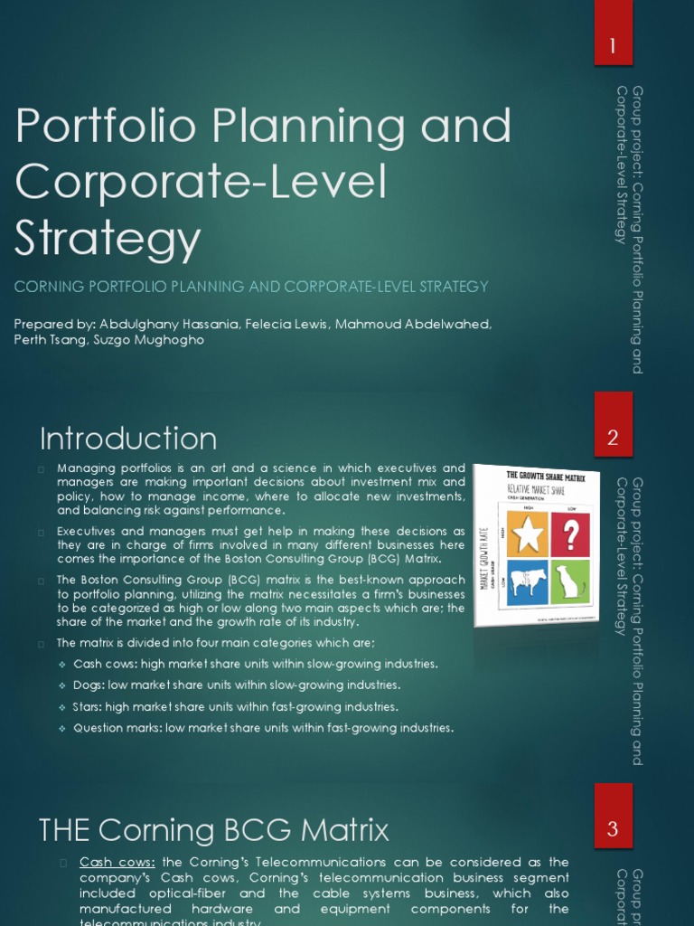 Group 2C - Corning Portfolio Planning and Corporate-Level Strategy ...