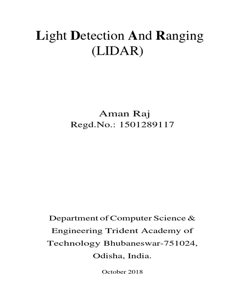 Lidar Report | PDF | Lidar | Scattering