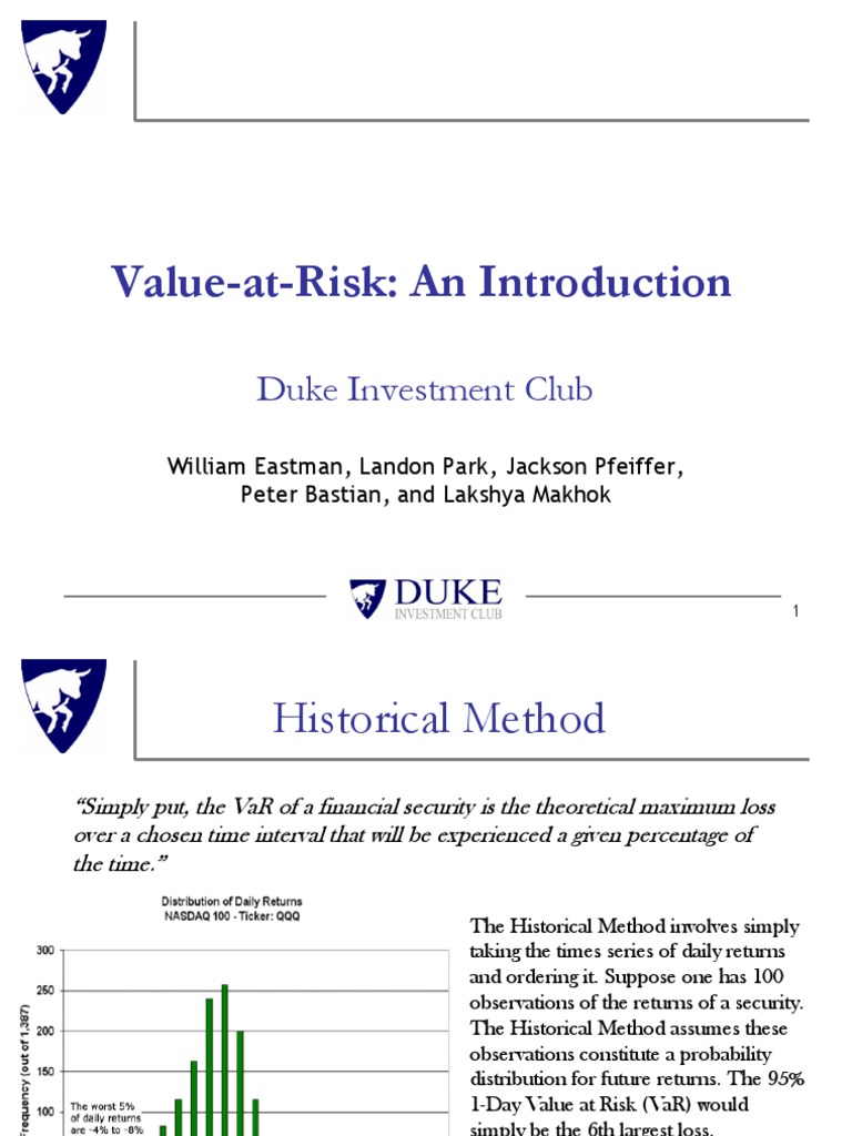 An Introduction to Value-at-Risk: Calculating and Applying this Popular ...