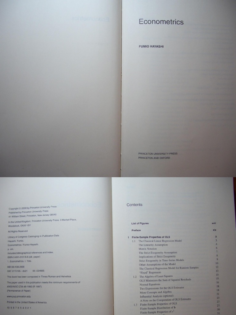 Fumio Hayashi - Econometrics PDF | PDF