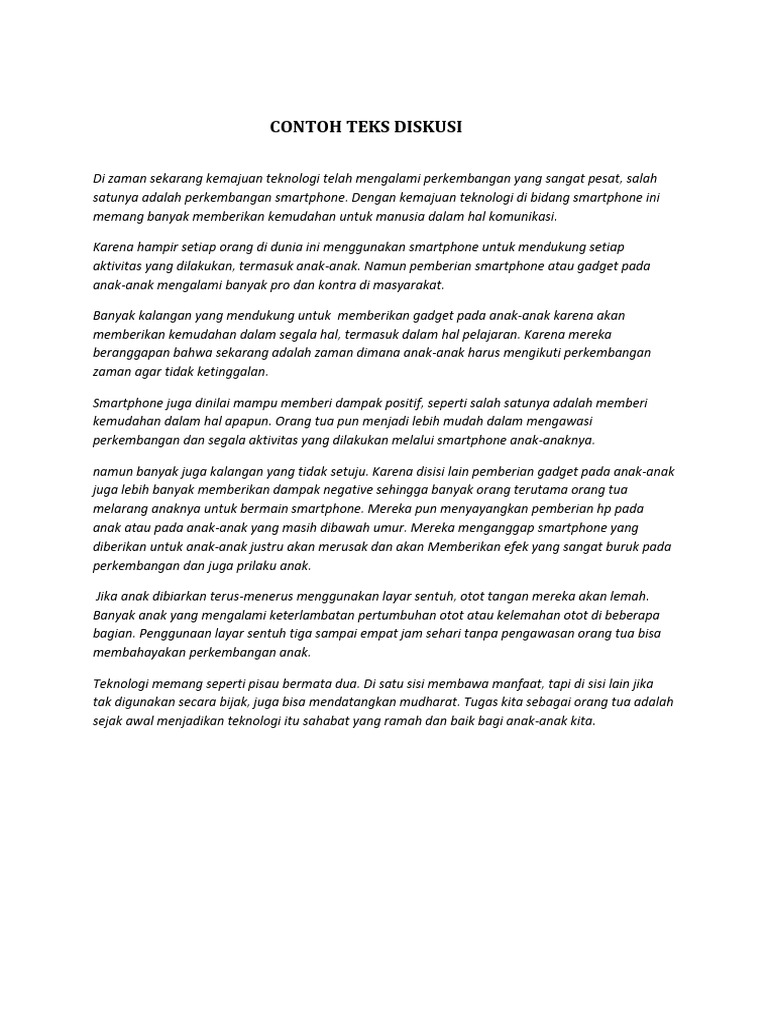 Contoh Teks Diskusi | PDF