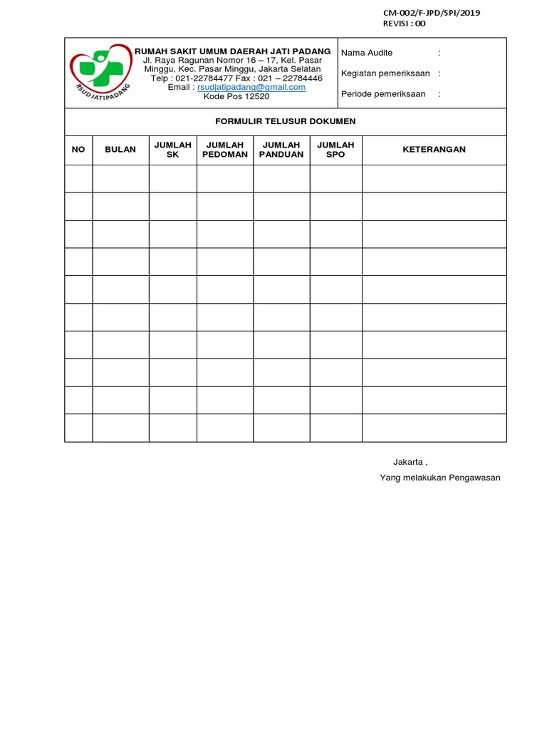 FORM TELUSUR DOKUMEN Spi | PDF