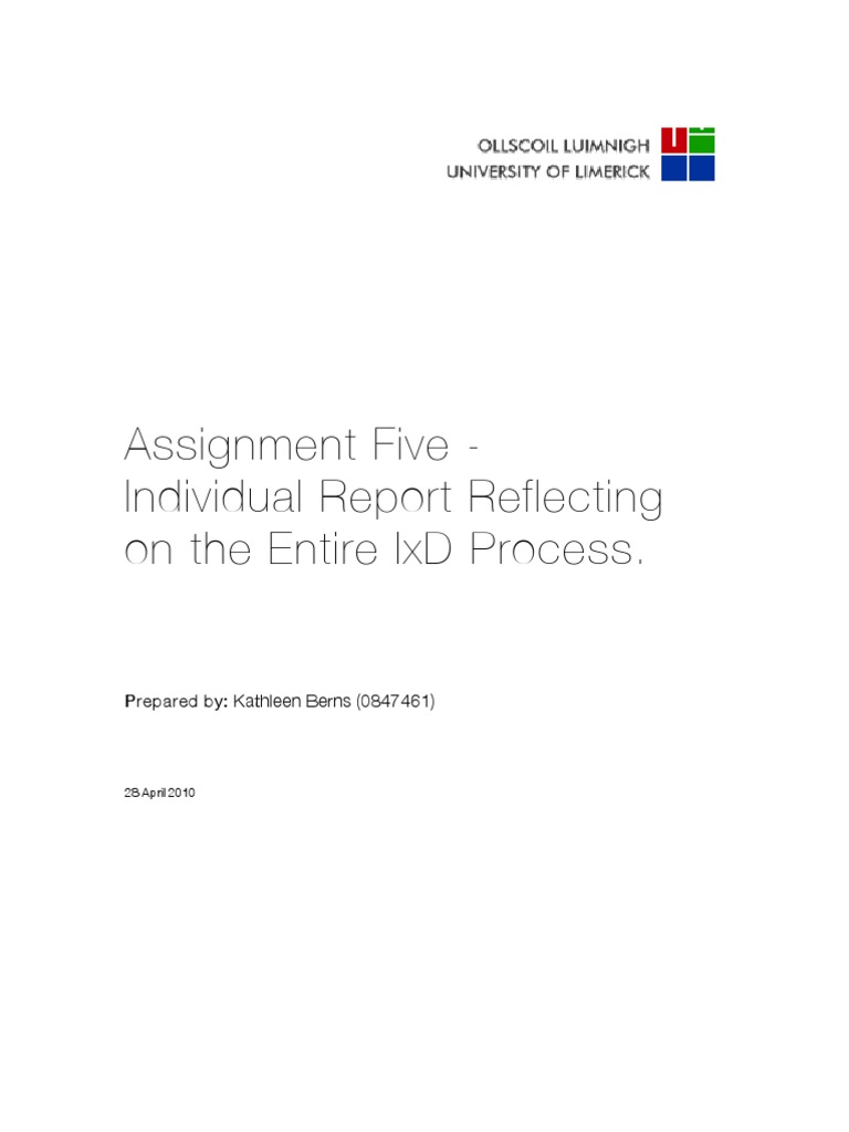 Individual Report Reflecting On The Entire IxD Process | PDF | Design ...