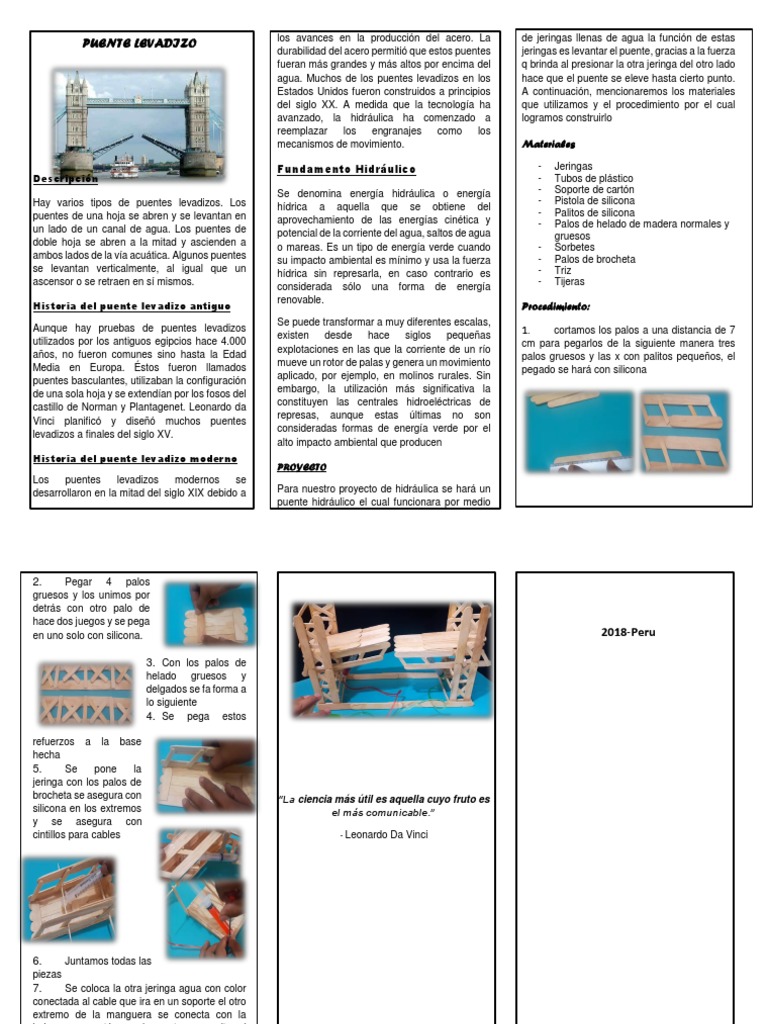 Triptico Puente Levadizo | PDF | Hidráulica | Hidroelectricidad Triptico Puente Levadizo | PDF | Hidráulica | Hidroelectricidad